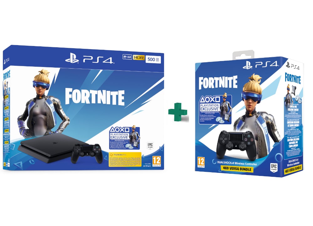 Sony PlayStation 4 Slim D Chassis - 500GB & 2ο χειριστήριο PS4 Fortnite ...