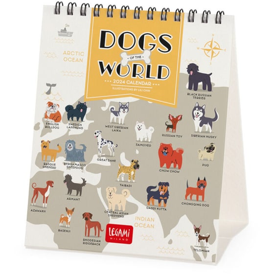 Ημερολόγιο Γραφείου Legami 2024 Μηνιαίο 12M Dogs Of The World 12 cm x ...