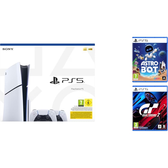 Sony PlayStation 5 Slim DualSense Bundle & Astro Bot & Gran Turismo 7 | Public