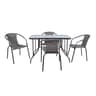 Τραπεζι Σετ Μεταλλικο Γκρι Με 4 Πολυθρονες Wicker Mixed Grey | Public