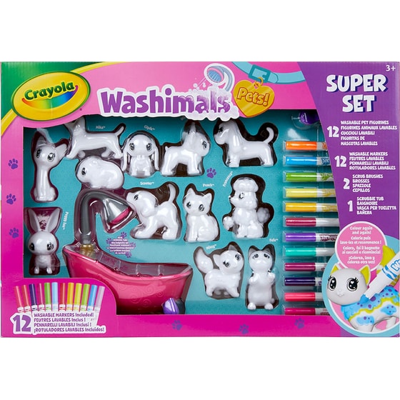 Σετ Ζωγραφικής Crayola Super Set Washimals με 12 Ζωάκια (CRY06000) | Public