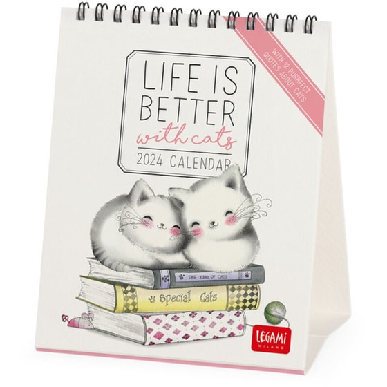 Ημερολόγιο Γραφείου Legami 2024 Μηνιαίο 12M Sketchy Cats 12 cm x 14.5 ...