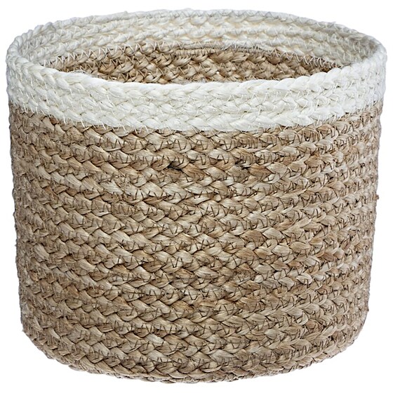 Σετ Καλάθια Αποθήκευσης Atmosphera Jute White 168413 Ψάθινο - 3 τμχ ...