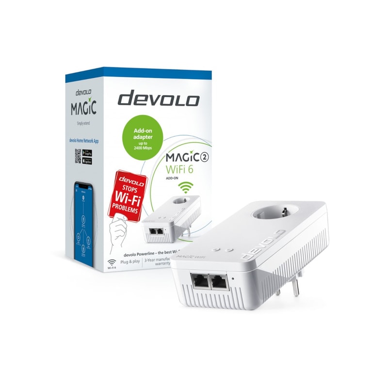 DEVOLO Magic 2 WiFi 6 8811 Powerline Ασύρματη Σύνδεση Passthrough Πρίζα ...