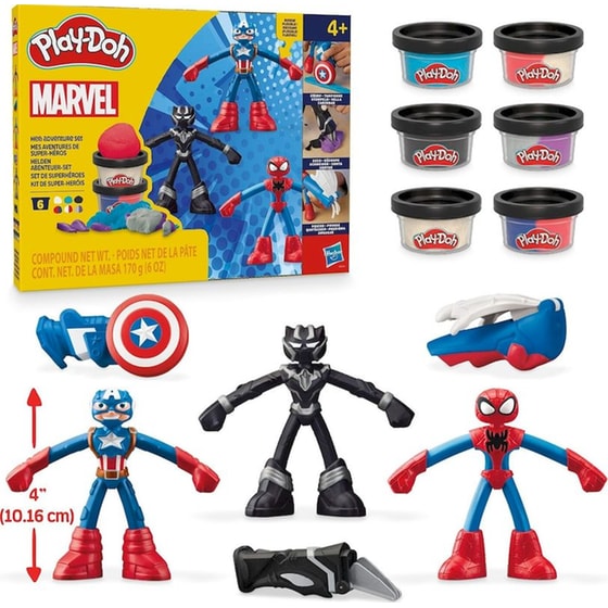 Hasbro Play-Doh Marvel Hero Adventure Set Spiderman/ Black Panther ...