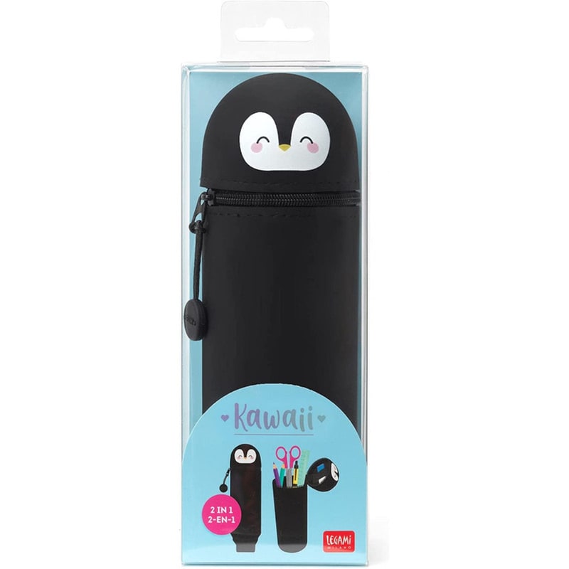 Legami Kawaii Soft Κασετίνα Μολυβοθήκη Σιλικόνης 2-In-1 Penguin | Public
