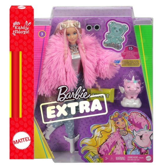 Παιχνιδολαμπάδα Κούκλα Barbie Extra Fluffy Pink Jacket | Public
