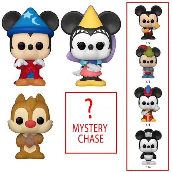 Funko Bitty Pop Disney Sorcerer Mickey Dale Princess Minnie And