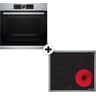 Eντοιχιζόμενο Σετ Φούρνος και Εστία BOSCH HBG655BS1 & PKE645BA2E 70 Lt ...