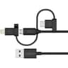 Σετ Καλωδίων Belkin 3in1 Usb to Usb-C,microUSB,Lightnging 1.2m - Black ...
